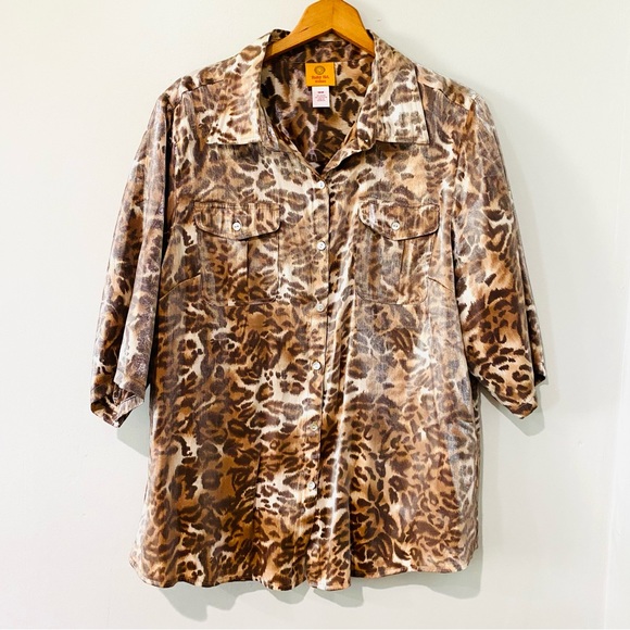 Ruby Rd. | Tops | Ruby Rd Leopard Shimmer Blouse 8w | Poshmark